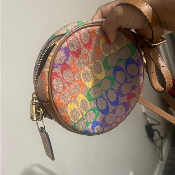 Coach | Bags | Coach Rainbow Signature Round Crossbody Bag | Poshmark